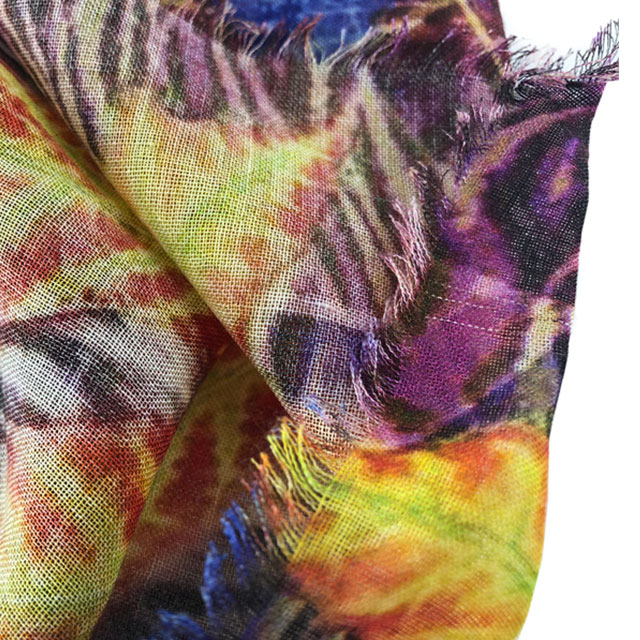 Custom Printed Multicoloured Narrow Silk Wool Scarf Wholesale - Buy ...